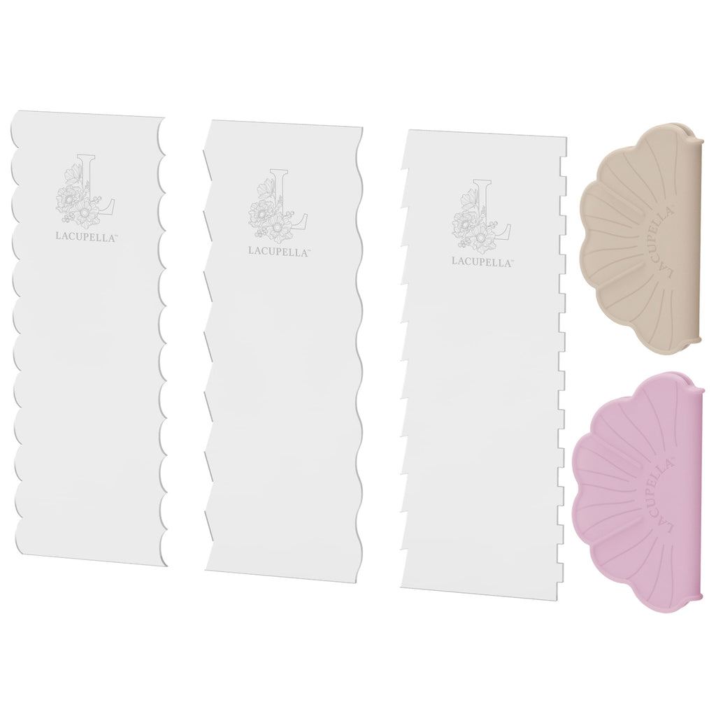 Contour Cake Comb SET A with Flora Silicone Grip by Lacupella ...