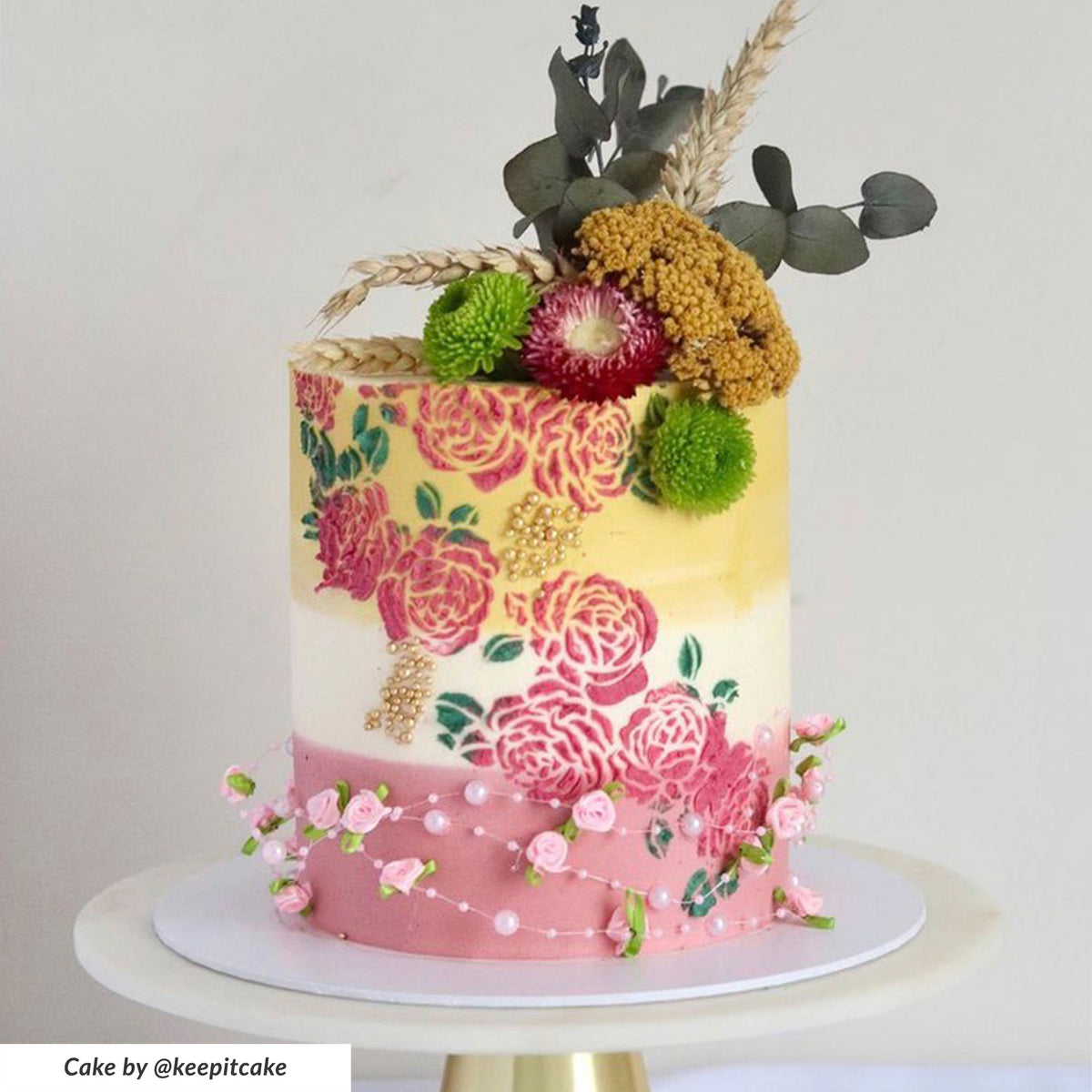 ROSA Rose Cake Stencil – Lacupella Cake Decorating Tools and Stencils